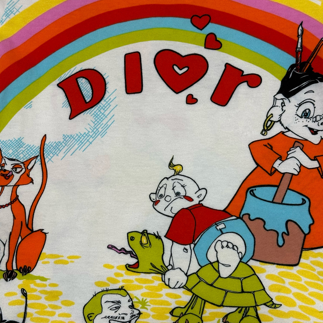 CHRISTIAN DIOR 2002 Rainbow Cartoon Print T-Shirt – 24/7 archives