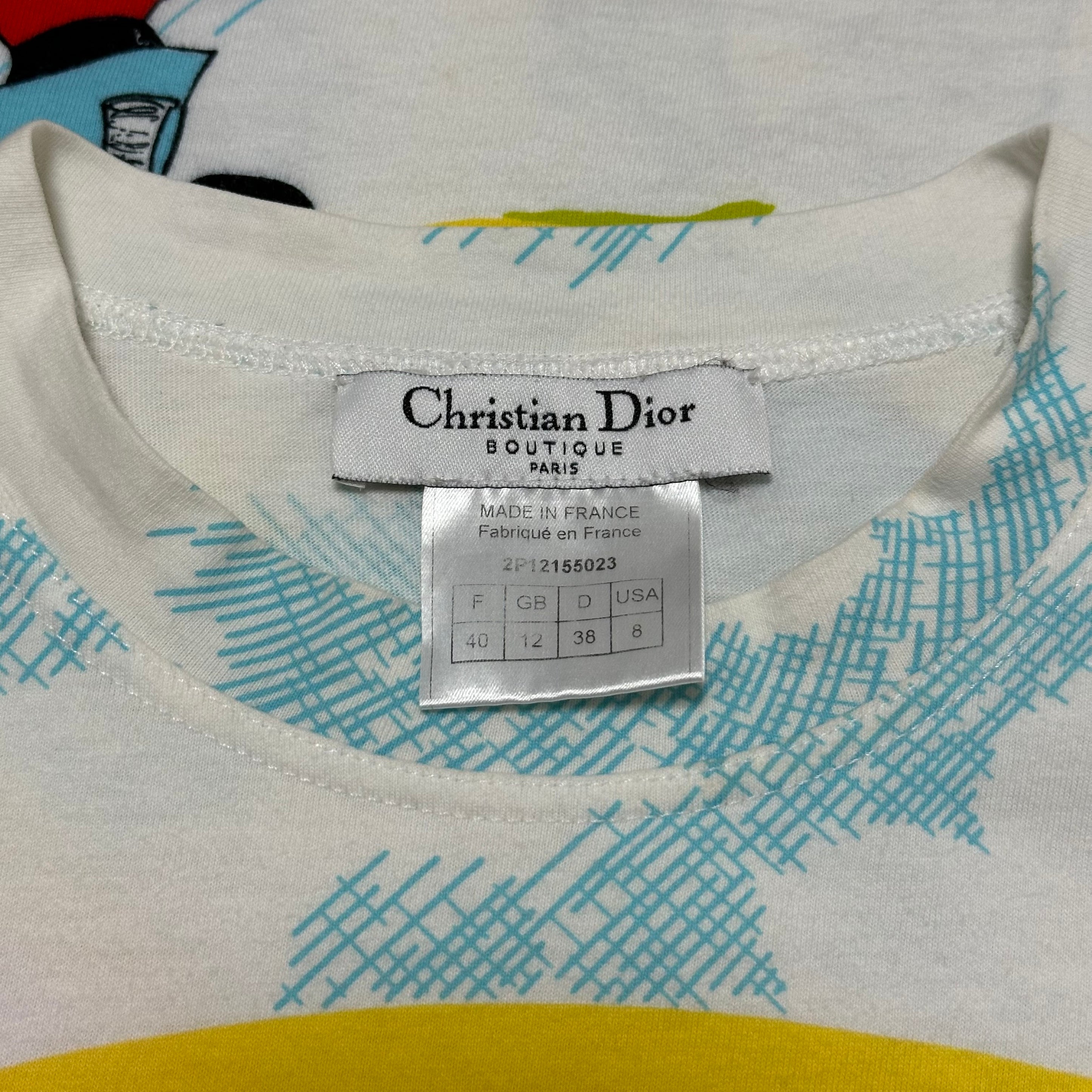 CHRISTIAN DIOR 2002 Rainbow Cartoon Print T-Shirt – 24/7 archives