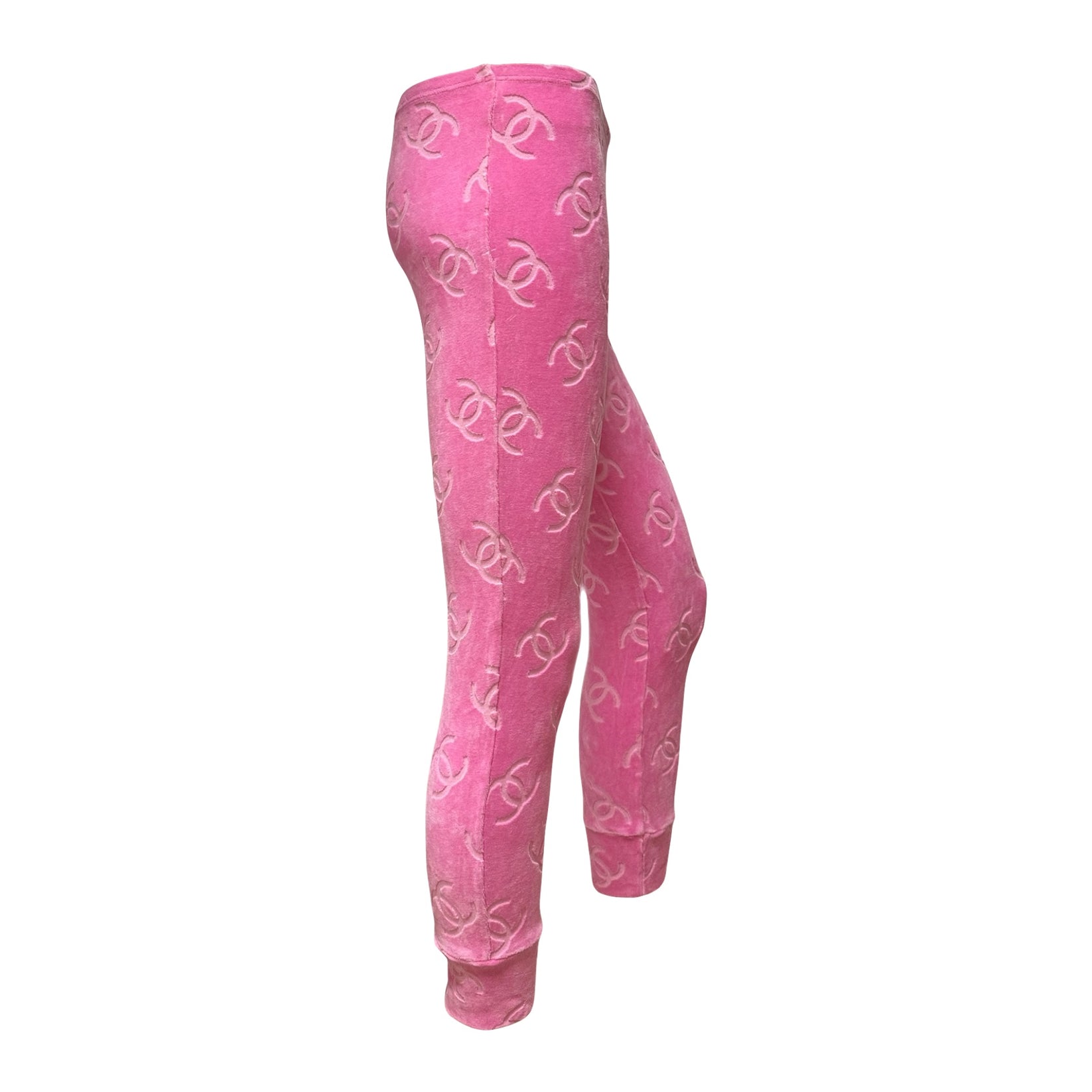 CHANEL Spring Summer 1996 Velour Monogram CC Logo Pants – 24/7 archives