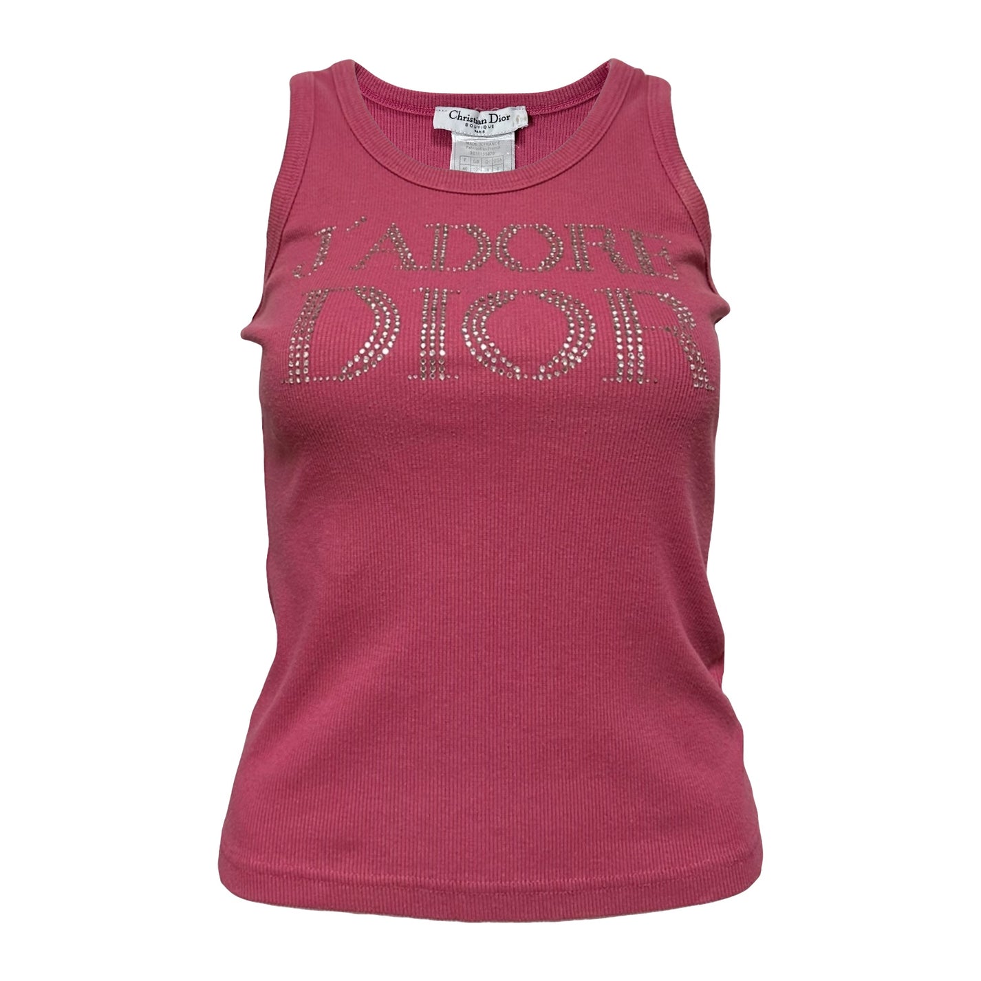 CHRISTIAN DIOR Fall Winter 2003 "J'ADORE DIOR" Swarovski Tank Top – 24/ ...