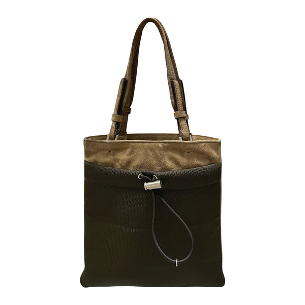 PRADA Fall Winter 1999 Appliqué Leaves Suede and Mesh Hand Bag – 24/7 ...