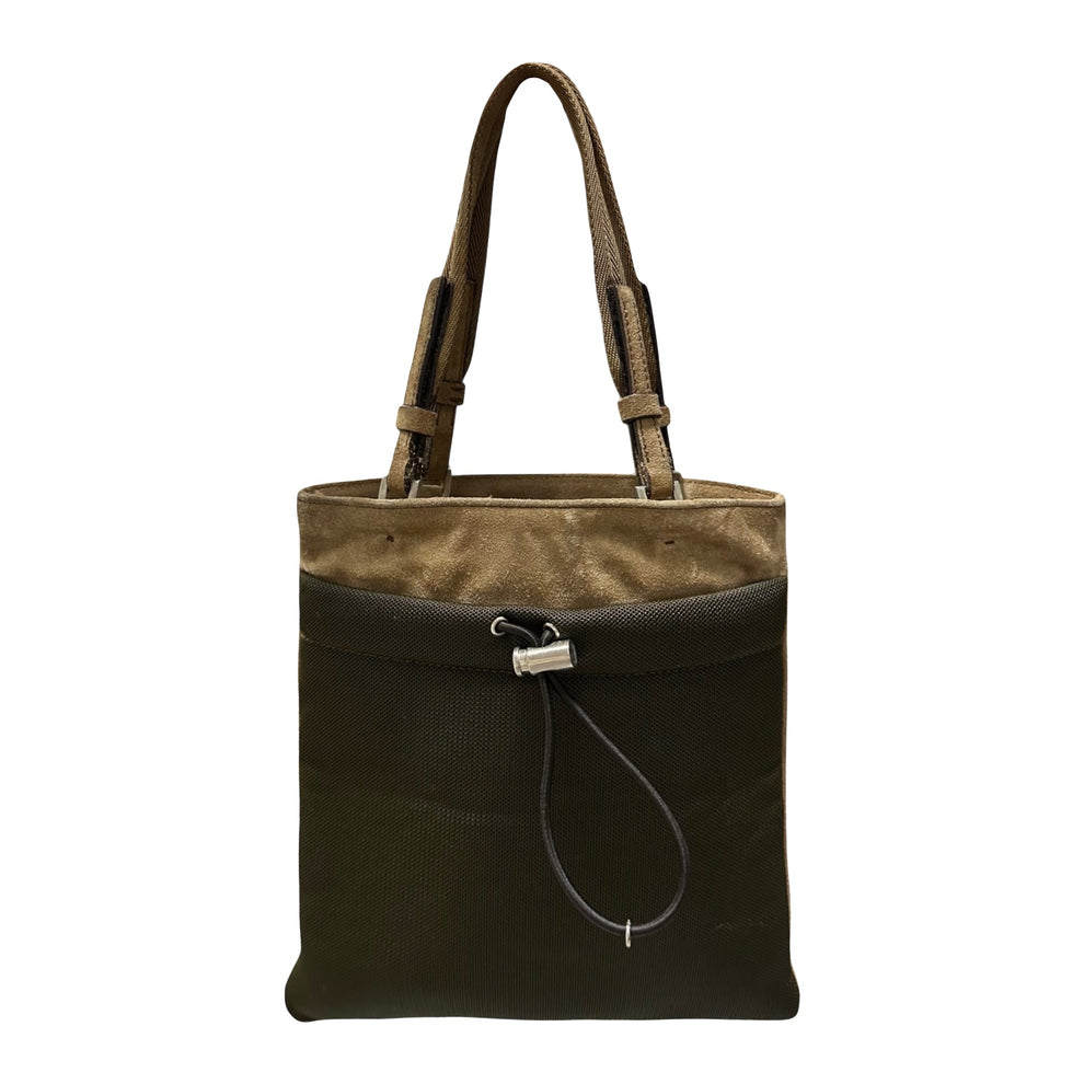 PRADA Fall Winter 1999 Appliqué Leaves Suede and Mesh Hand Bag – 24/7 ...