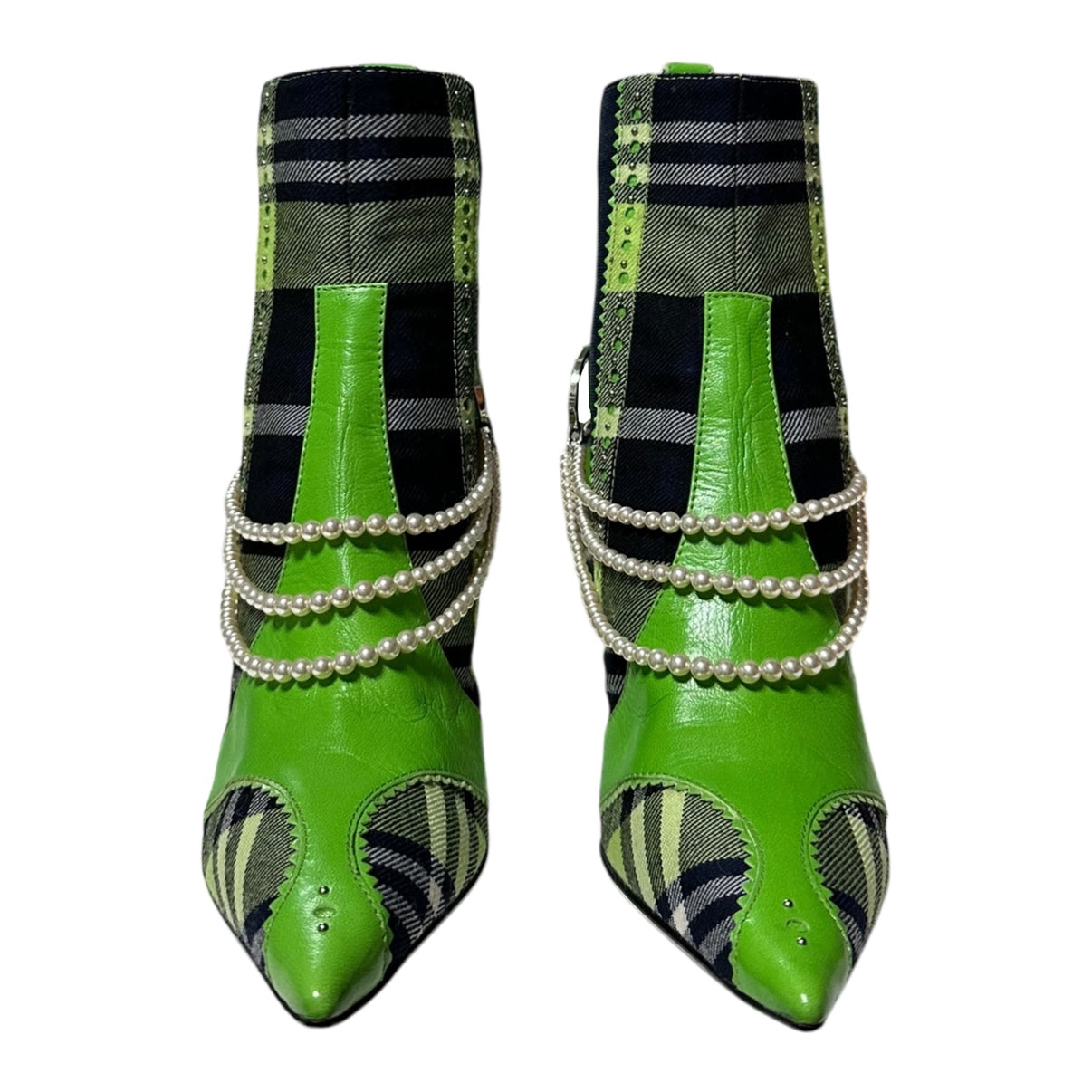 CHRISTIAN DIOR Spring Summer 2004 D'Trick Check Pearl Embellished Poin ...