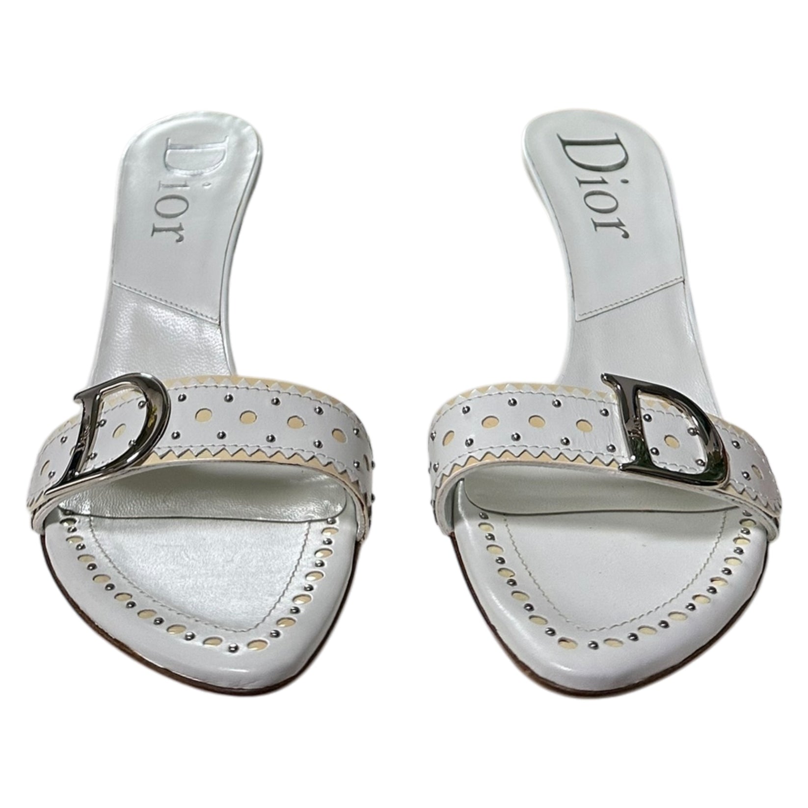 CHRISTIAN DIOR Spring Summer 2004 D'Trick Leather Studded Sandals – 24/ ...