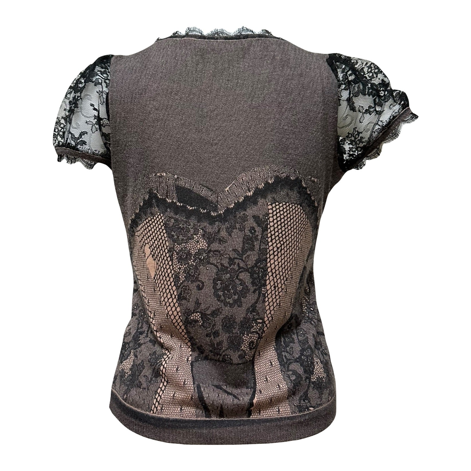 CHRISTIAN DIOR Spring Summer 2006 Lace Trim Knit T-Shirt – 24/7 archives
