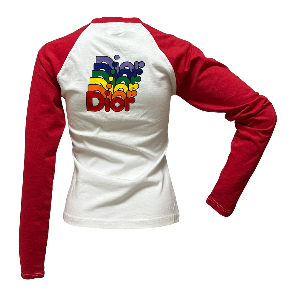 CHRISTIAN DIOR Spring Summer 2002 "AddicT" Logo Printed Long Sleeve T ...
