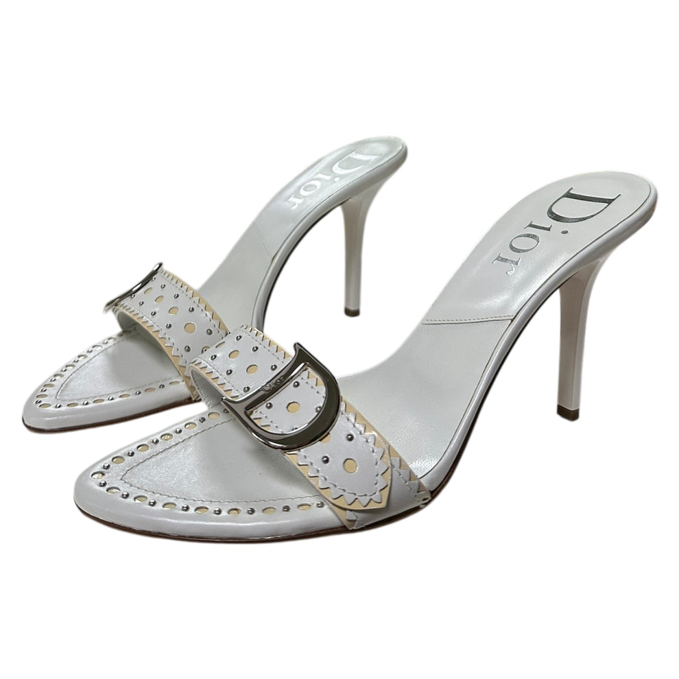 CHRISTIAN DIOR Spring Summer 2004 D'Trick Leather Studded Sandals – 24/ ...