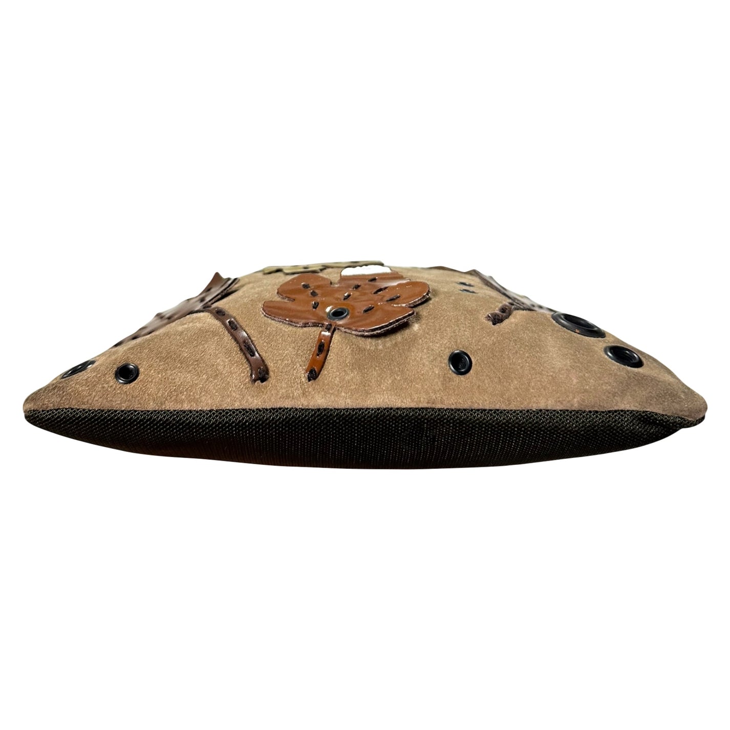 PRADA Fall Winter 1999 Appliqué Leaves Suede and Mesh Hand Bag – 24/7 ...