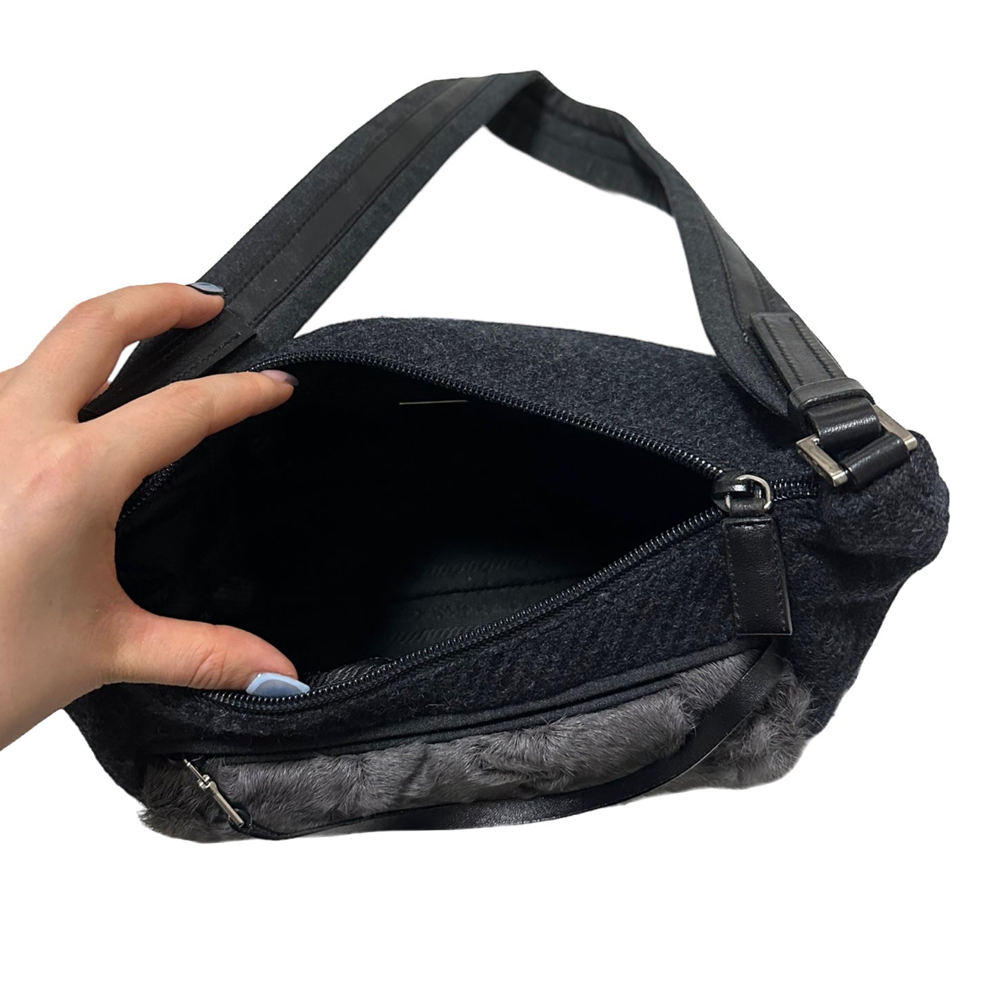 PRADA Fall Winter 1999 Lamb Fur and Wool Shoulder Bag – 24/7 archives