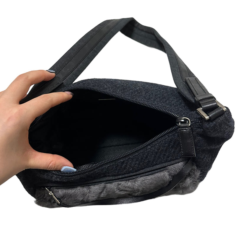 PRADA Fall Winter 1999 Lamb Fur and Wool Shoulder Bag – 24/7 archives